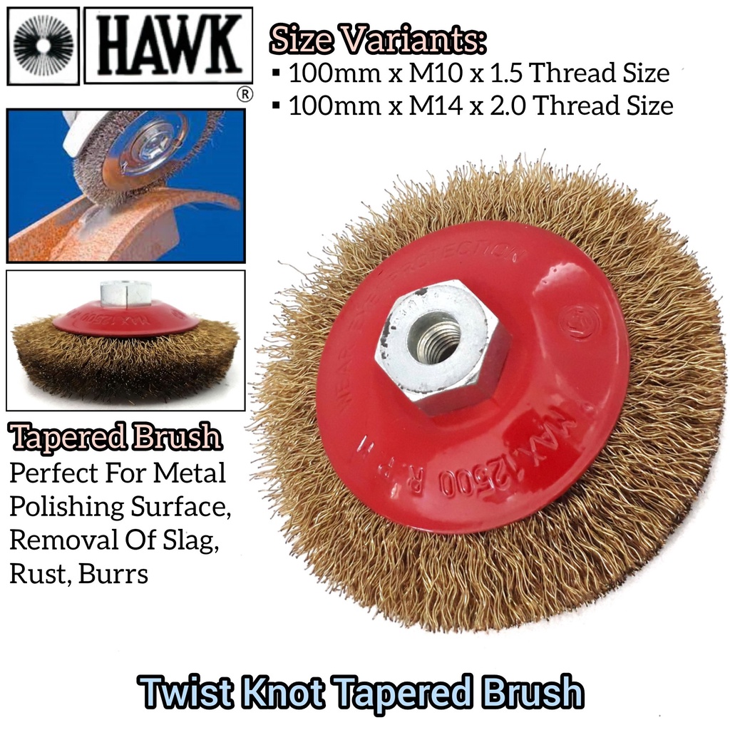 Hawk Super Heavy Duty Tapered Brush For Metal Welding Surface, Removal ...