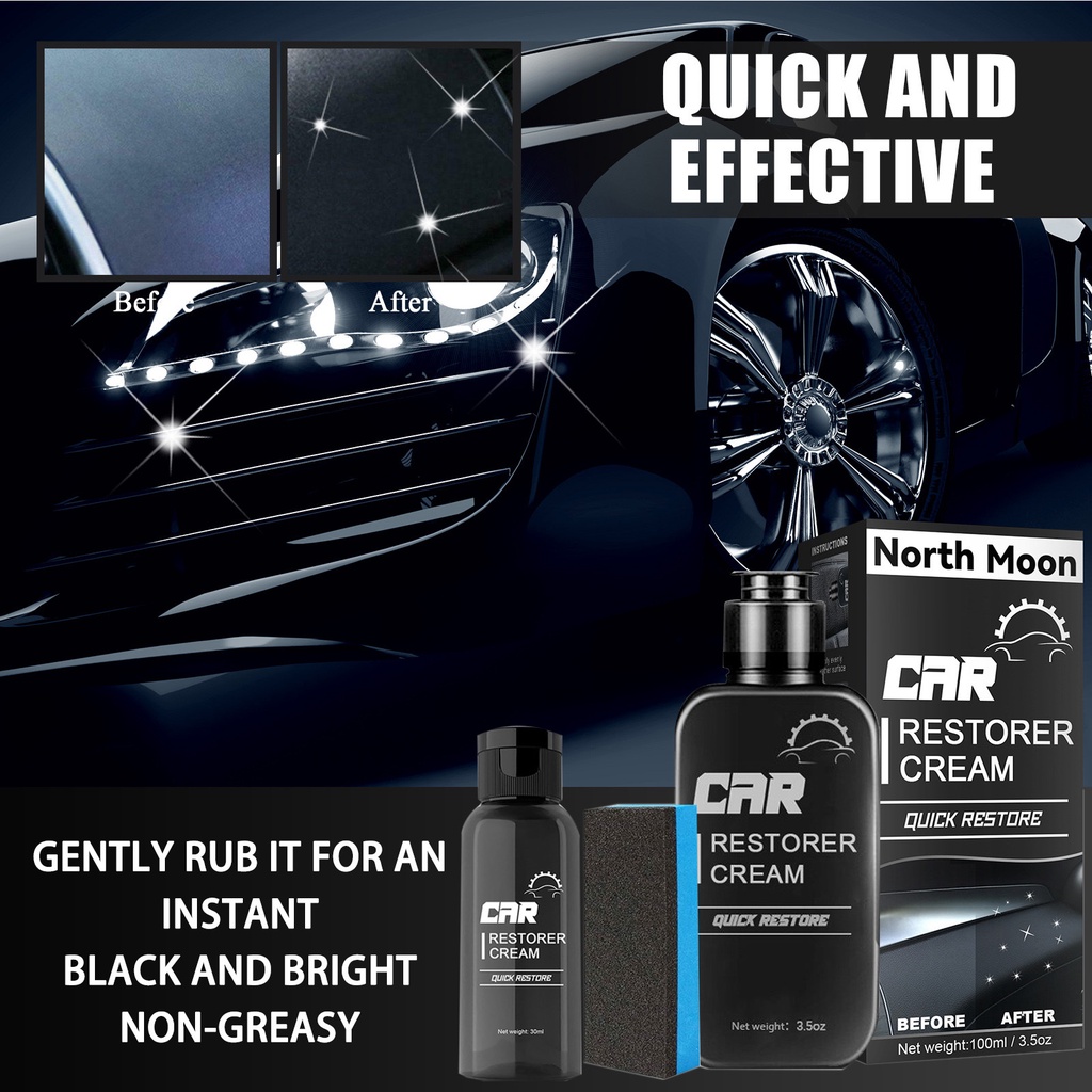 Car Restore Cream Polish Wax Dashboard Plastic Rubber Leather Polish ...