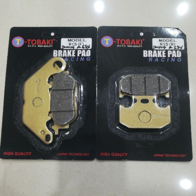 YAMAHA R15 DISC BRAKE PAD (FRONT / REAR) 100% ORIGINAL BRAND TOBAKI ...