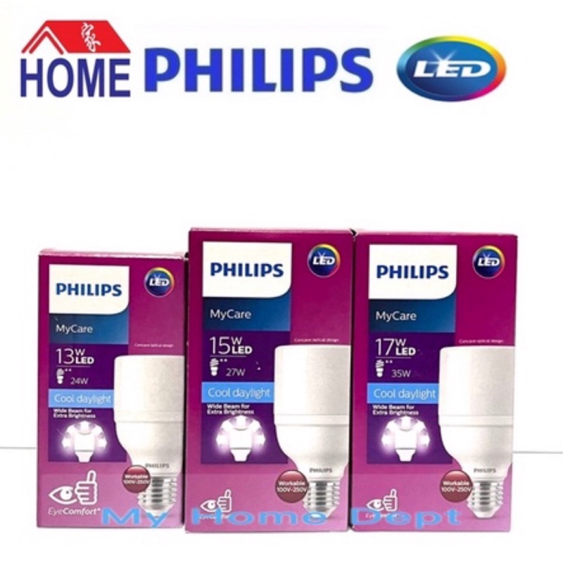 Philips LED Bright Bulb E27 MyCare 13w 15w 17w Cool Daylight | Shopee Malaysia