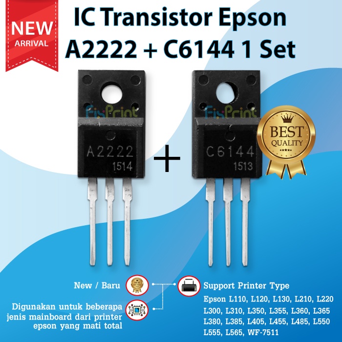 1 SET Transistor A2222 C6144 TR Mainboard Epson L121 L120 L360 L565 ...