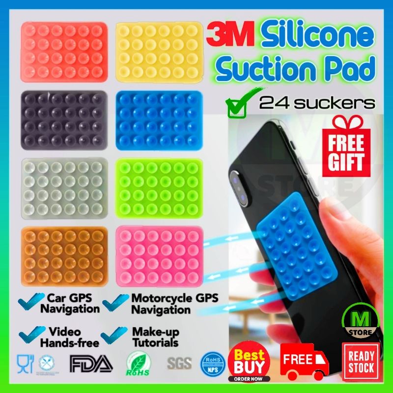 𝗦𝗜𝗟𝗜𝗖𝗢𝗡𝗘 𝗦𝗨𝗖𝗧𝗜𝗢𝗡 𝗣𝗔𝗗 手机硅胶吸盘支架 】 Mobile Phone Fixture Suction Cup Backed ...