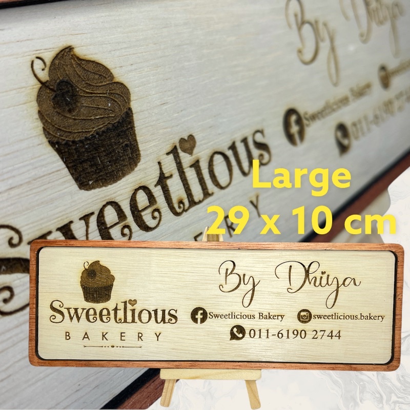 WOOD SIGNAGE / SIGNBOARD/ PLATE CUSTOM LASER ENGRAVE- Papan Tanda Kayu ...