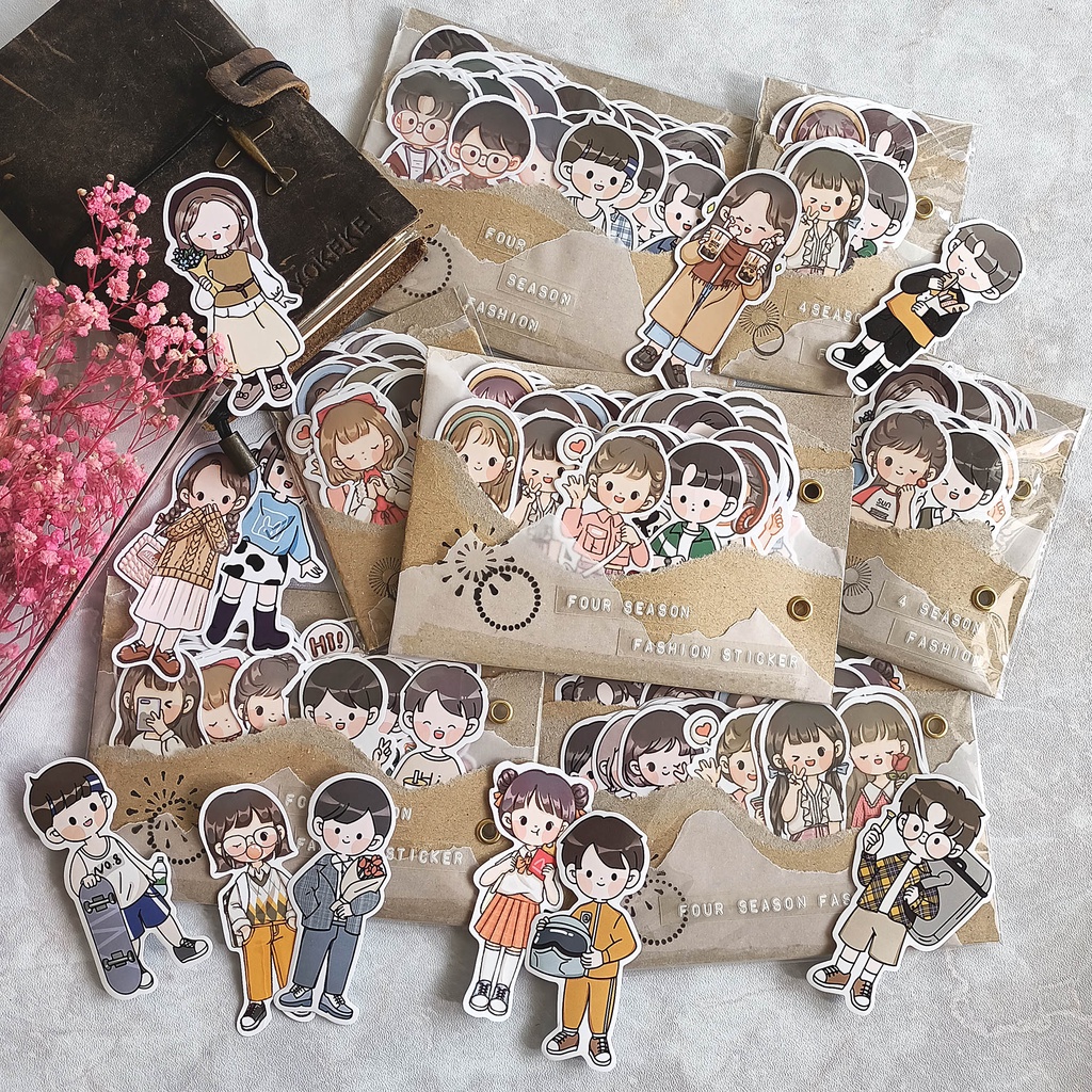 Four Season Couple Fashion Sticker Grab Bag, Couple Planner Sticker ...