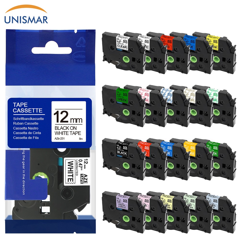 9mm 12mm Compatible Brother Label Tape TZe-231 tze231 tze131 TZE631 ...