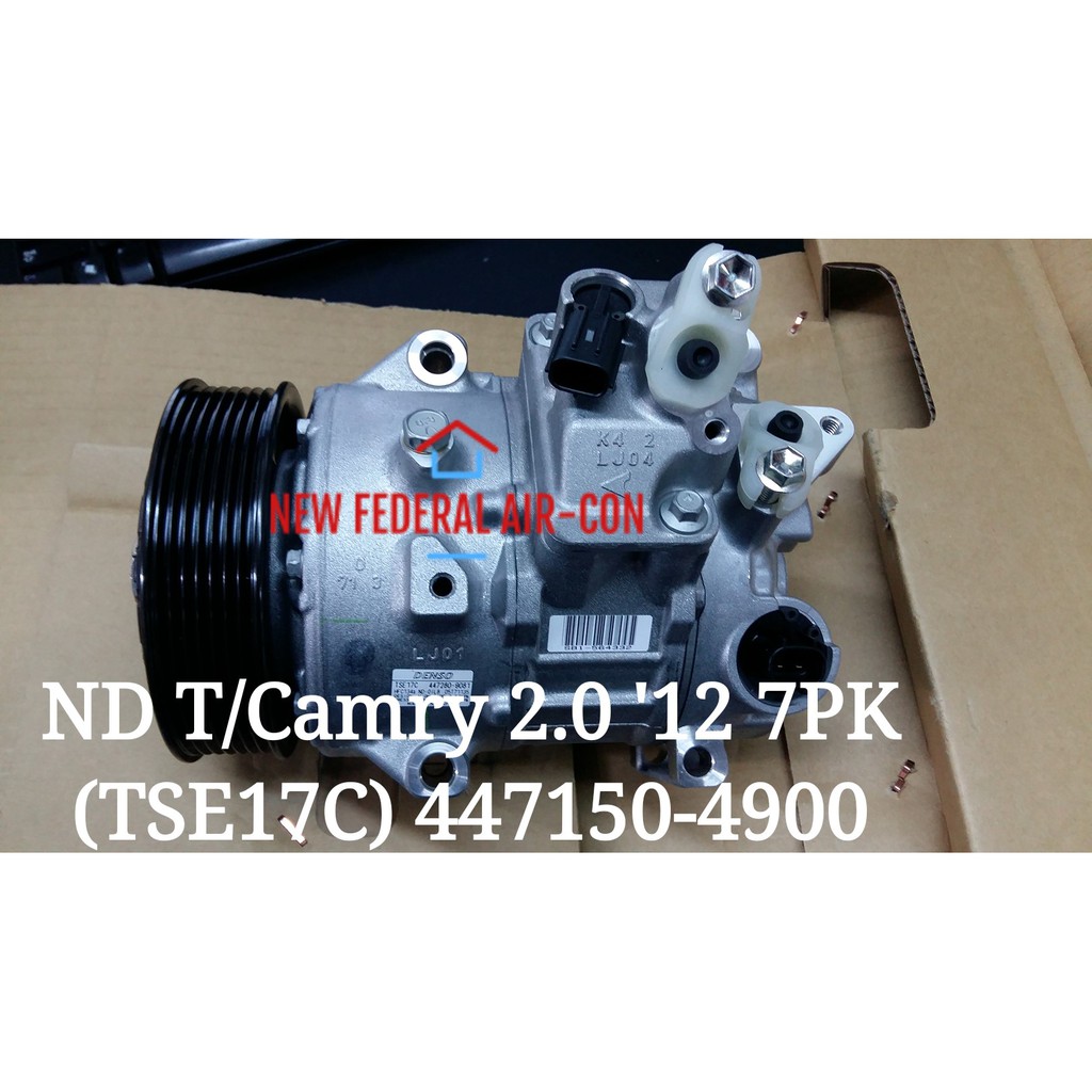 (ORIGINAL) DENSO TOYOTA CAMRY YEAR 2012 ACV50/ACV51 2.0CC TSE17C 7PK AIRCOND COMPRESSOR - 447150 ...