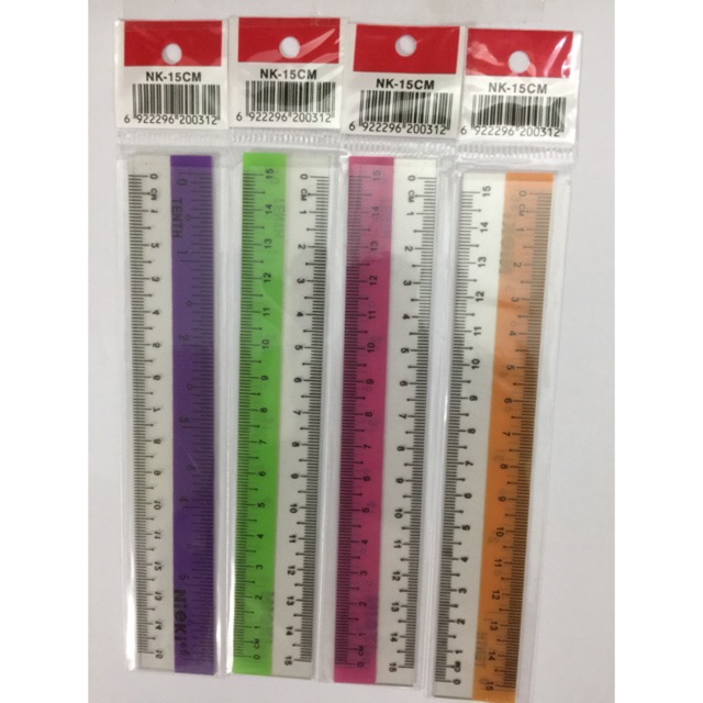 NIEKI Colour Plastic Ruler 15cm High Quality ( Purple ,Green, Pink ...