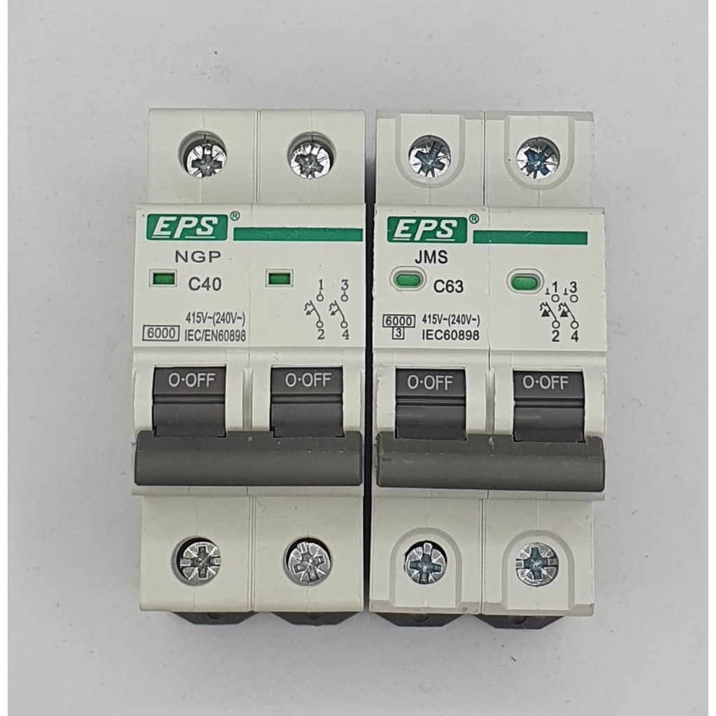 ORIGINAL EPS 2Pole MCB 40A AND 63A Miniature Circuit Breaker | Shopee ...