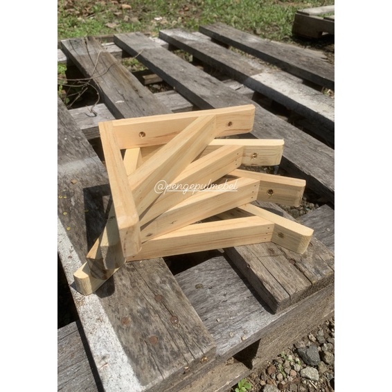KAYU SIKU Elbow Wooden Bracket for Wall Shelves / Attached Tables ...
