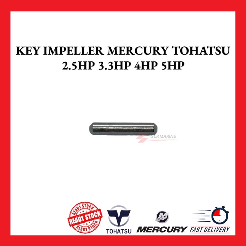 MERCURY TOHATSU KEY IMPELLER 2.5HP 3.3HP 4HP 5HP ORIGINAL IMPELLER KEY ...