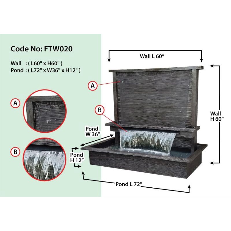 water fountain(fiber waterfall) | Shopee Malaysia