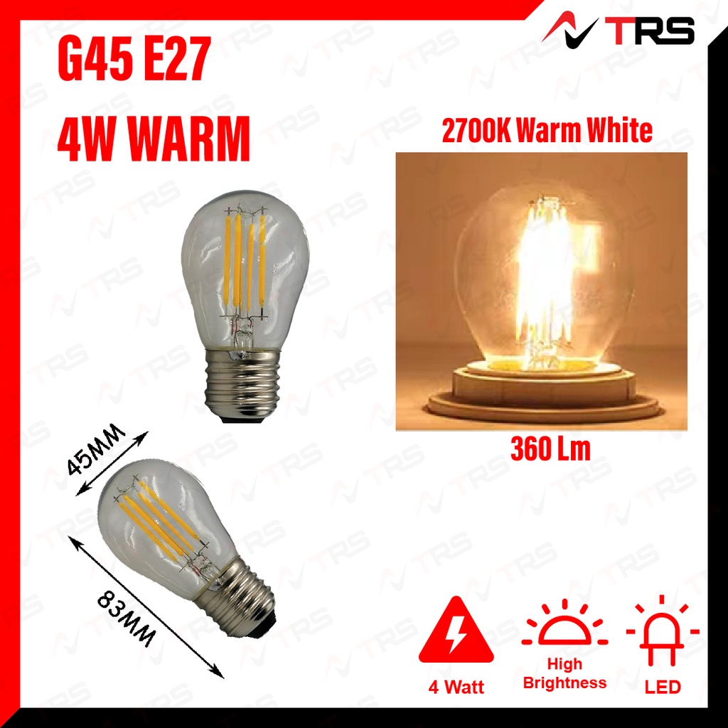 G80 G95 G125 ST64 C35 G45 4W 2700K / 6000K E27 / E14 CLEAR or GOLD LED ...