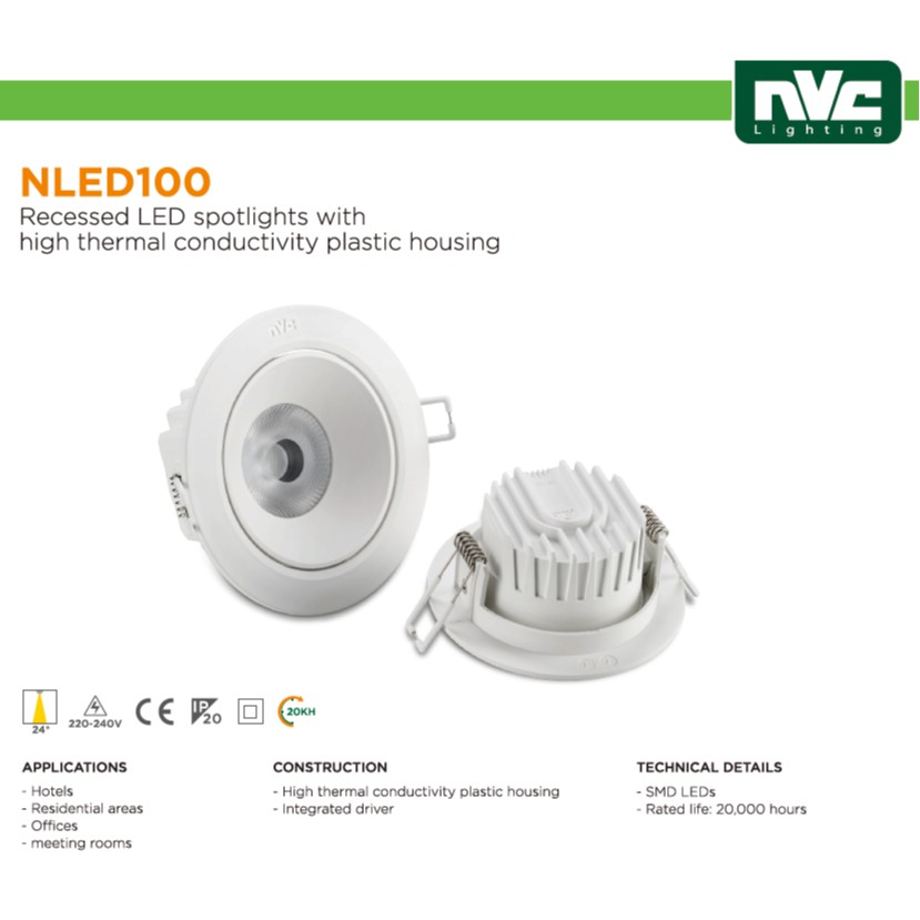 NVC LED 3" 4" SPOTLIGHT 3W 5W 7W **2YEARS WARRANTY **NVC NLED100 ...
