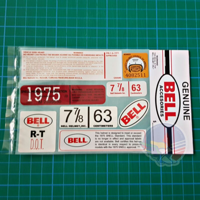 Bell Helmet Sticker Decal for RT DOT complete Set stiker Luar Dalam ...