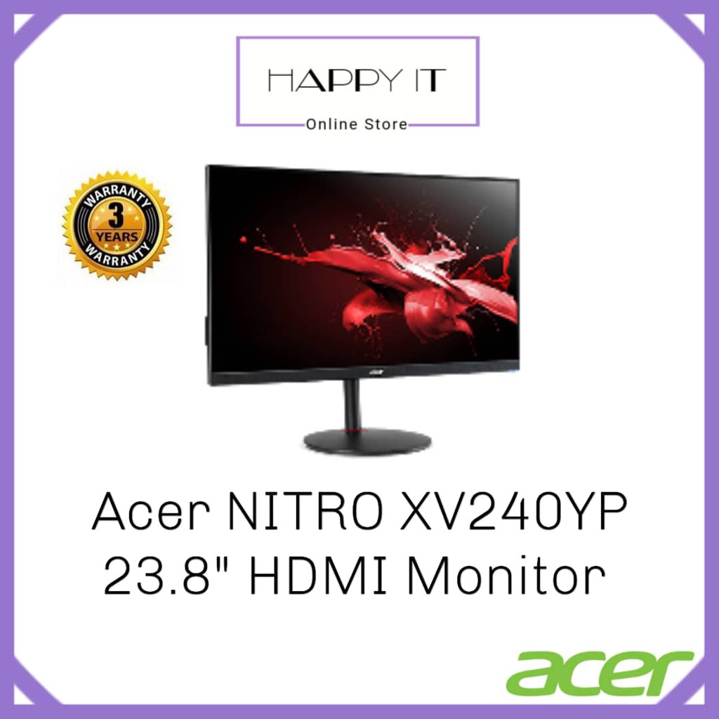 Acer Nitro XV240Y P 23.8 inch FHD Gaming Monitor (IPS Panel, FreeSync ...