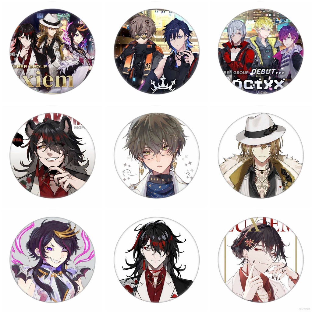 Comic Luxiem Badge NIJISANJI Brooch Anime Vox Luca Mysta Ike Shu Pin ...
