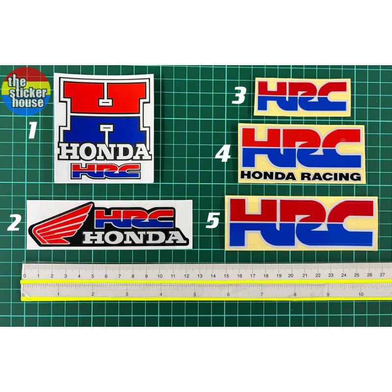 HRC HONDA RACING DESIGNS STICKER CUTTING OVERLAPPING REFLECTIVE ...