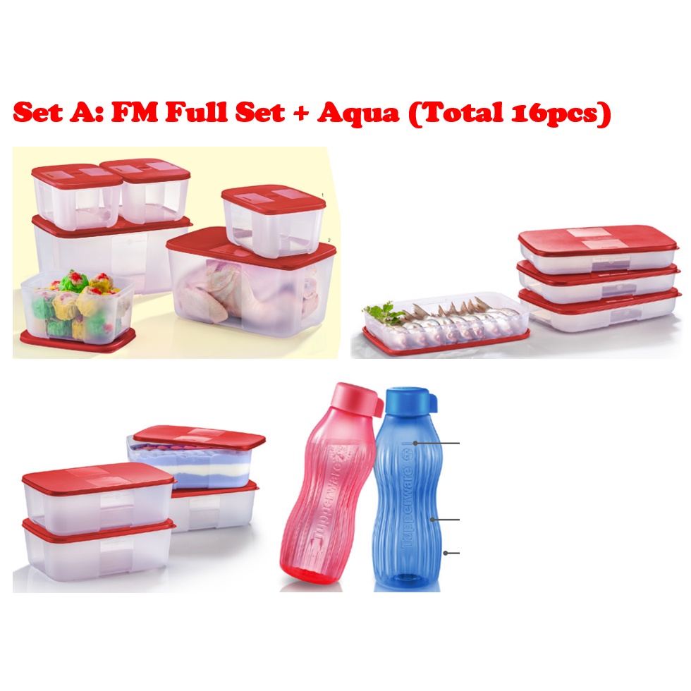Tupperware FM FreezerMate Set / 650ml / 2.3L / 550ml / 1.5L / XtremAqua ...