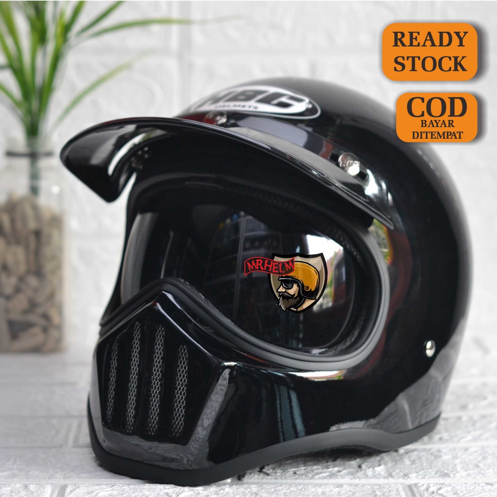 Plain CAKIL HBC RETRO HELMET + PREMIUM QUALITY INNER VISOR (MR HELM ...