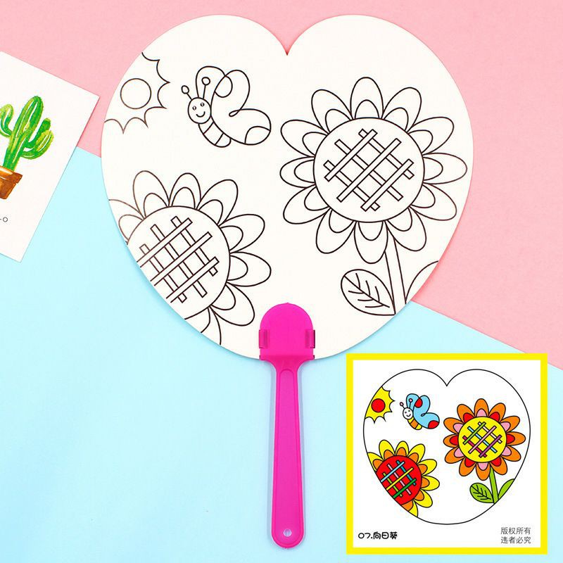 ️Busy Kids ️DIY colouring painting hand fan/kids art & craft ...
