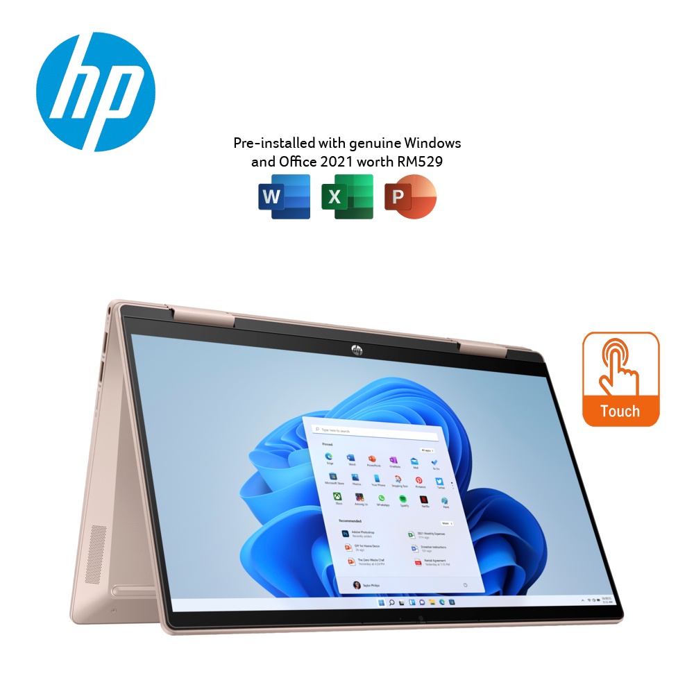 HP Pavilion X360 14-Ek0102TU 14" FHD Touch 2-In-1 Laptop Rose Gold ( I5 ...