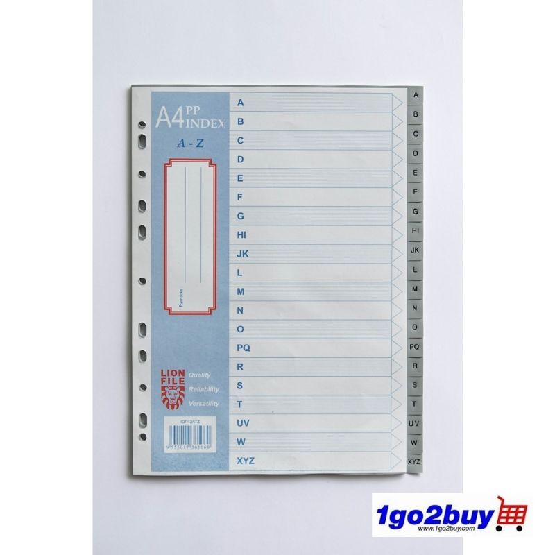 Lion File A4 Grey PP Index Divider - A to Z ( IDP13ATZ ) | Shopee Malaysia