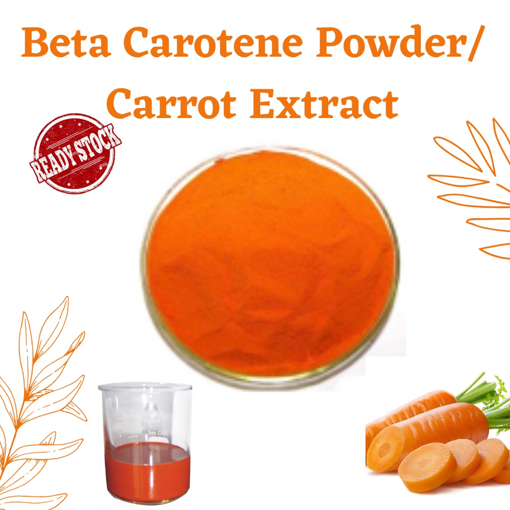 Beta Carotene Powder/ Carrot Extract/ B-胡萝卜素 Food Grade - 10g | Shopee ...