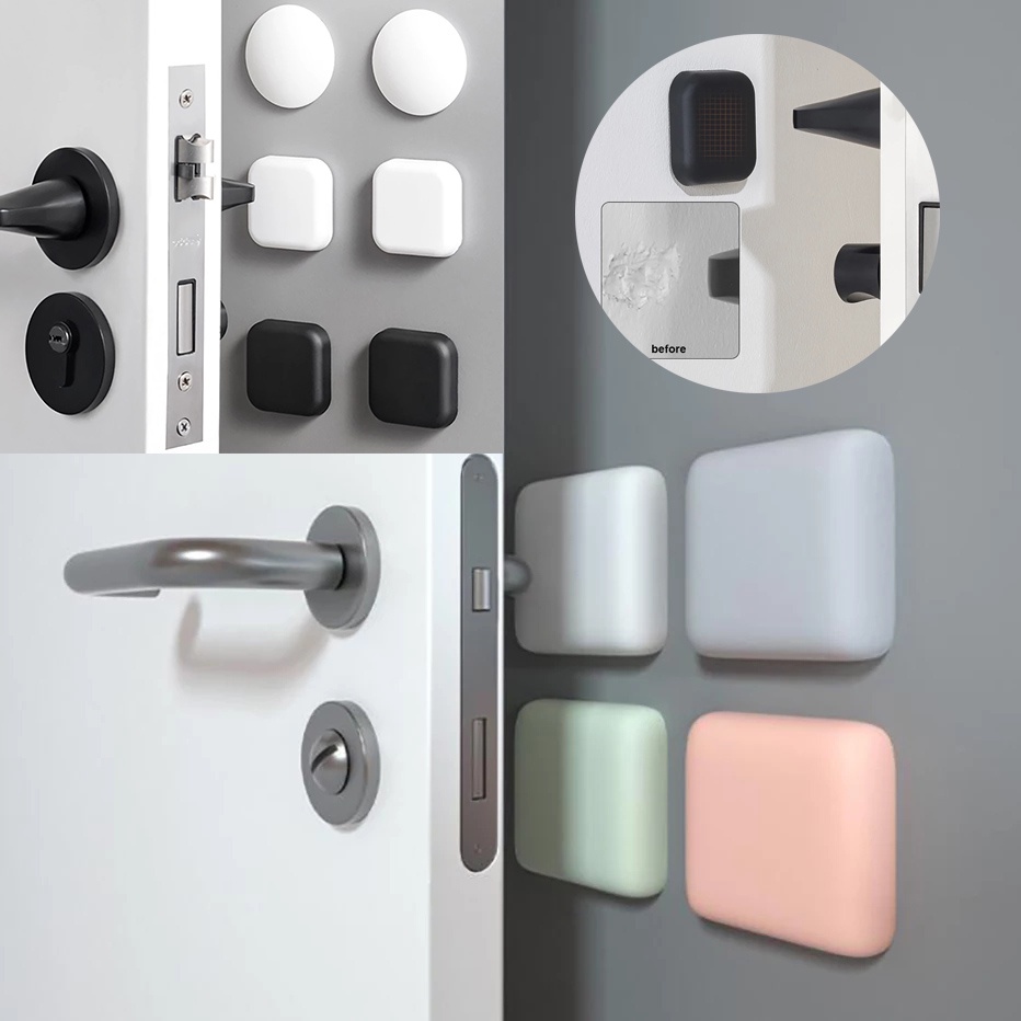 Silicone Self Adhesive Square Wall Protector 1 Piece Round Sticker Anti ...