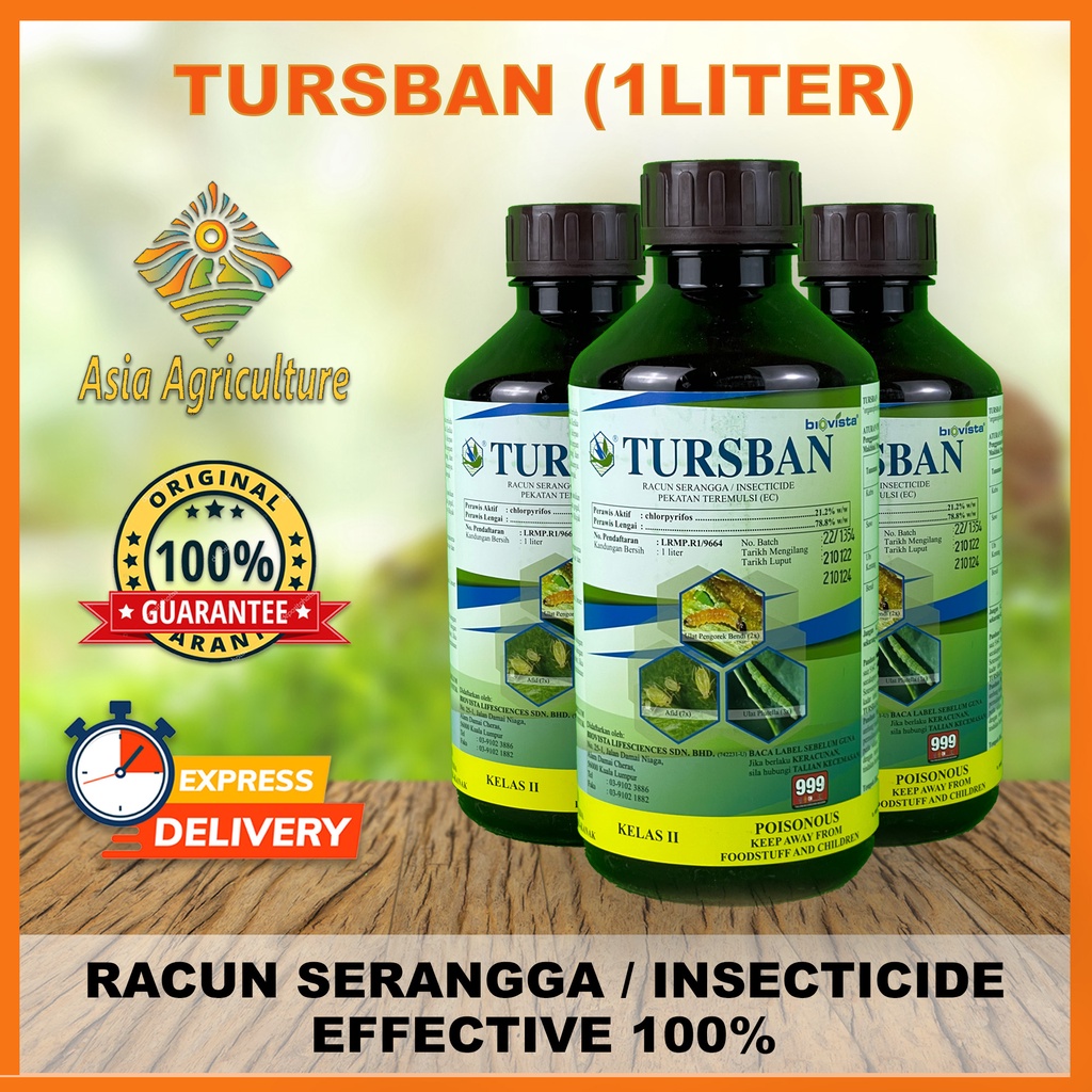ASIA AGRICULTURE TURSBAN 1LITER RACUN SERANGGA INSECTICIDE | Shopee ...