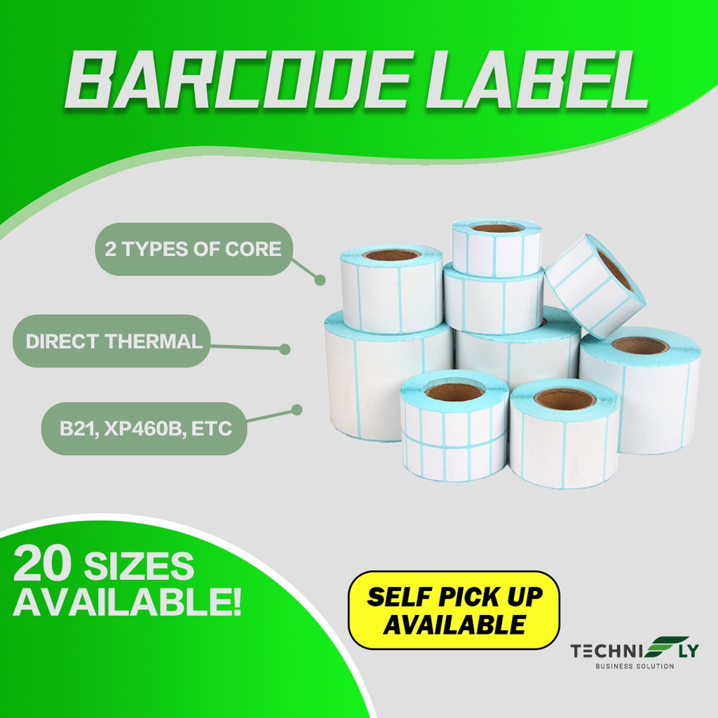Thermal Sticker Barcode Price Label Product 热敏标签纸 30x20 40x20 40x30 ...