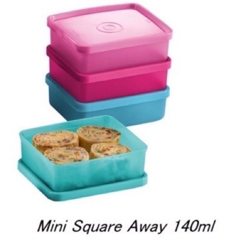 10 Jenis: Tupperware Mini square away Baby kid lunch box 140ml/ Mini ...