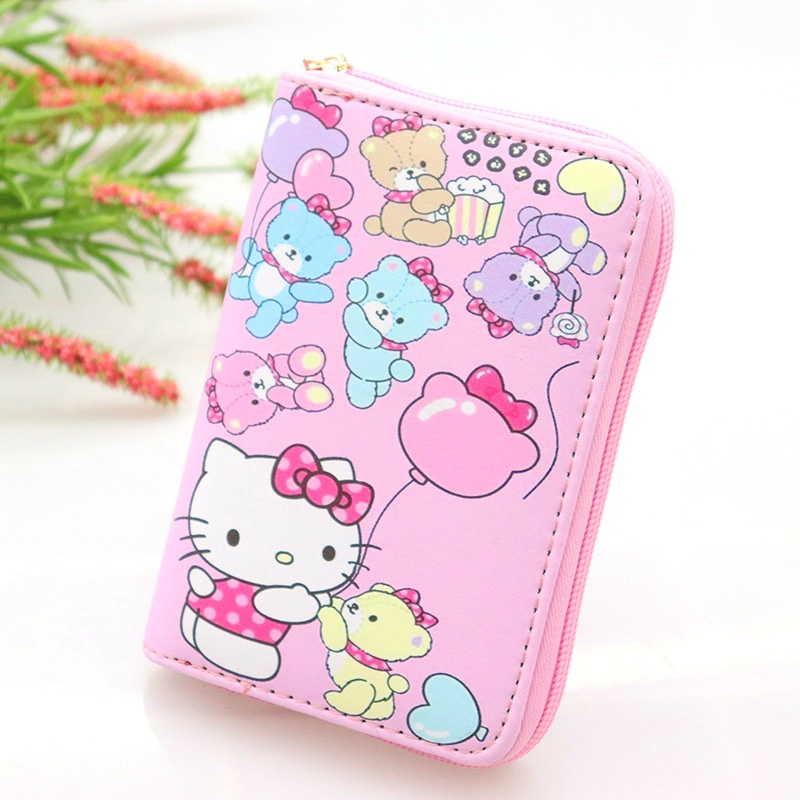 Hello Kitty Wallet Kids PU Coin Purses Girls Pink Cat Handbag Short ...