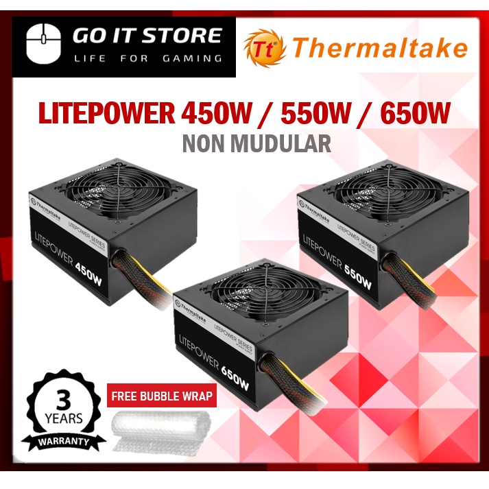 THERMALTAKE LITEPOWER 450W / 550W / 650W POWER SUPPLY UNIT PSU | Shopee ...