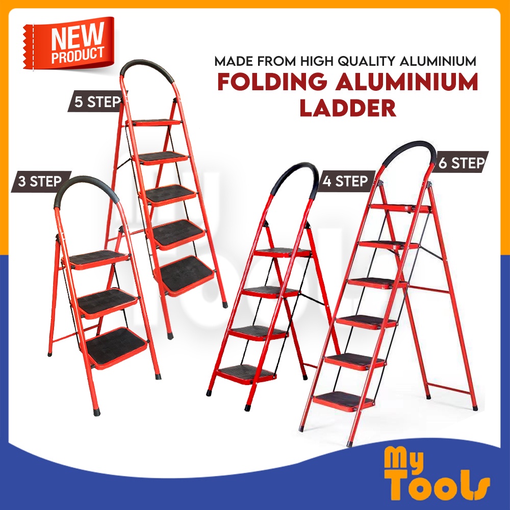 Mytools 3 / 4 / 5/ 6 Tier Folding Industrial Lightweight Steps Ladder ...