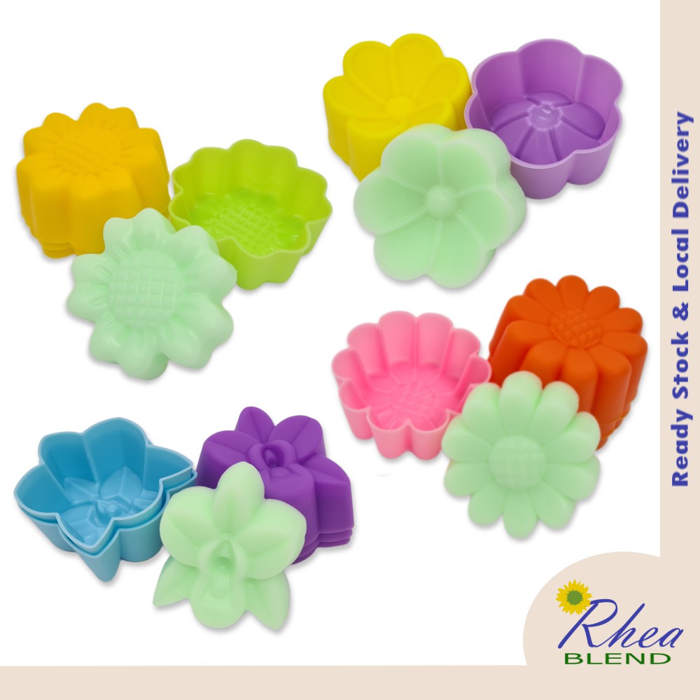 Flower Silicone Mold 5cm Begonia Sunflower Daisy Orchid Rose Muffin ...