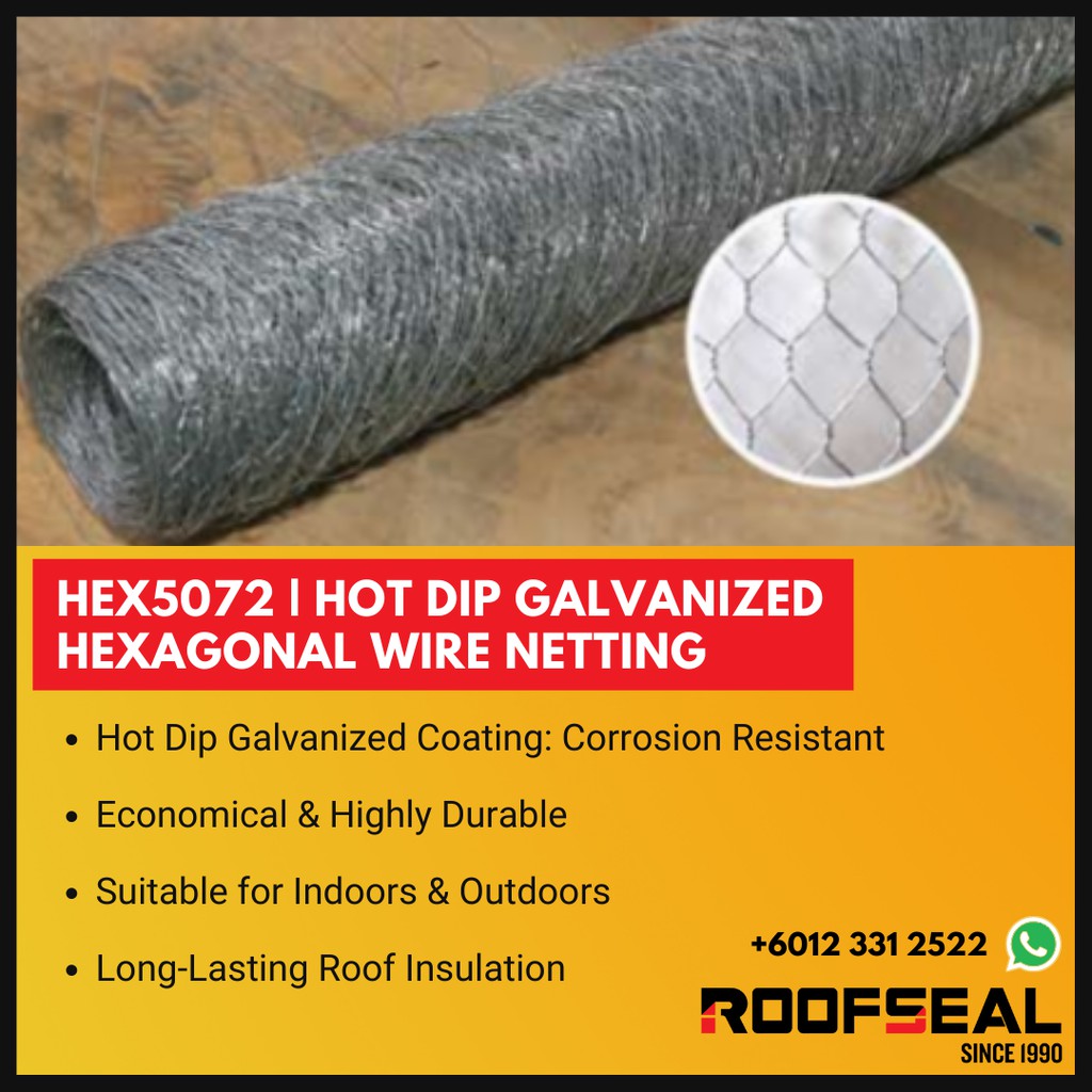 HEX5072 | Roof Wire Mesh Netting | Hot Dip Galvanized Hexagonal Wire ...