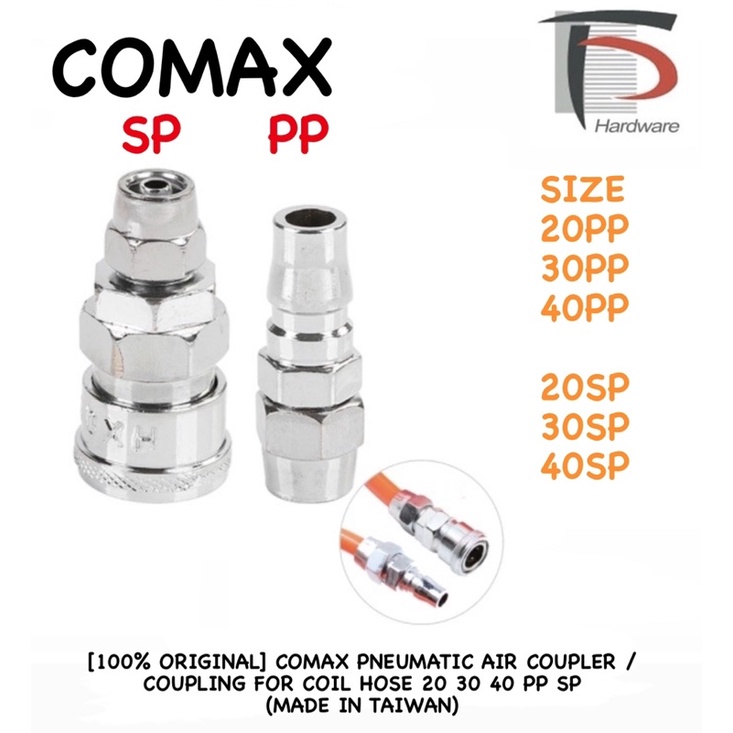 [100% ORIGINAL] COMAX PNEUMATIC AIR COUPLER / COUPLING FOR COIL HOSE 20 ...