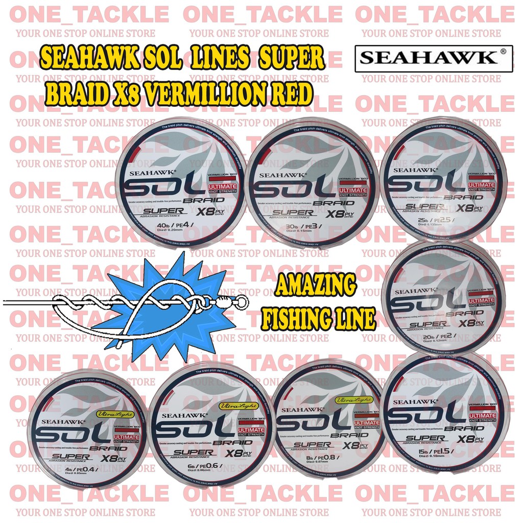 Seahawk SOL Line Super Braid X8 Vermillion Red (150mtr) | Shopee Malaysia