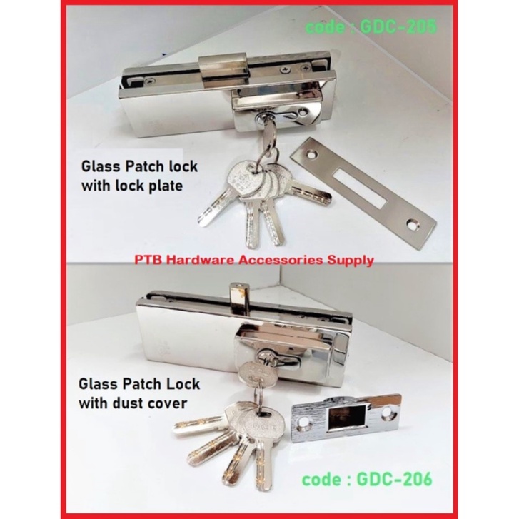 Bottom Cylinder Lock Glass Patch Lock Tempered Glass Door Kunci bawah pintu kaca Tempered 钢化玻璃门锁 ...