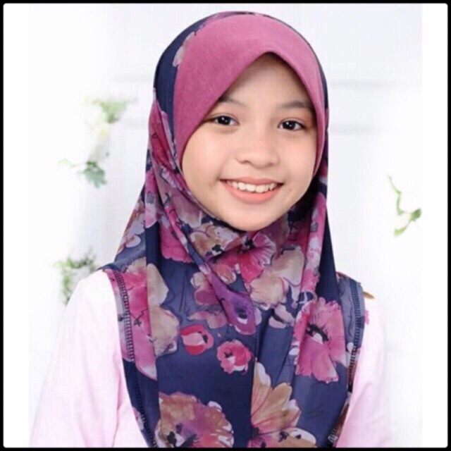 🔥INSTANT🔥 TUDUNG KANAK KANAK FLOWER 5D Mosscrepe PREMIUM (3 Tahun-12 ...