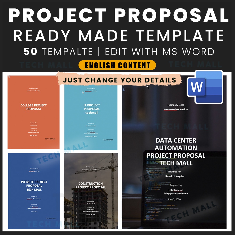 [SELF REDEEM] 50 Project Proposal Content Ready Template | Shopee Malaysia
