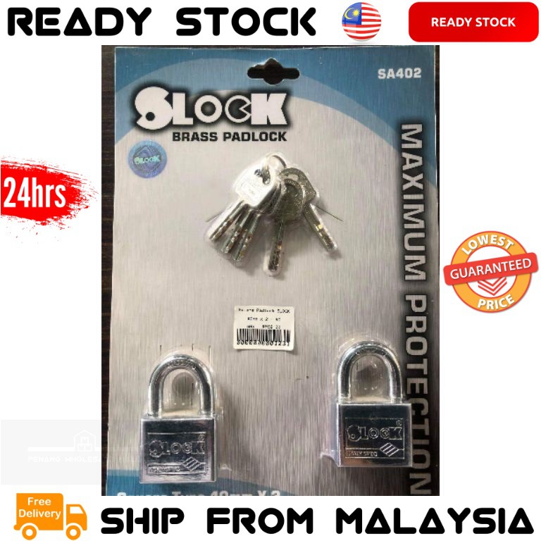 [HEAVY DUTY ] SLOCK Anti Cut Security Padlock 40mm X 2pcs | Shopee Malaysia