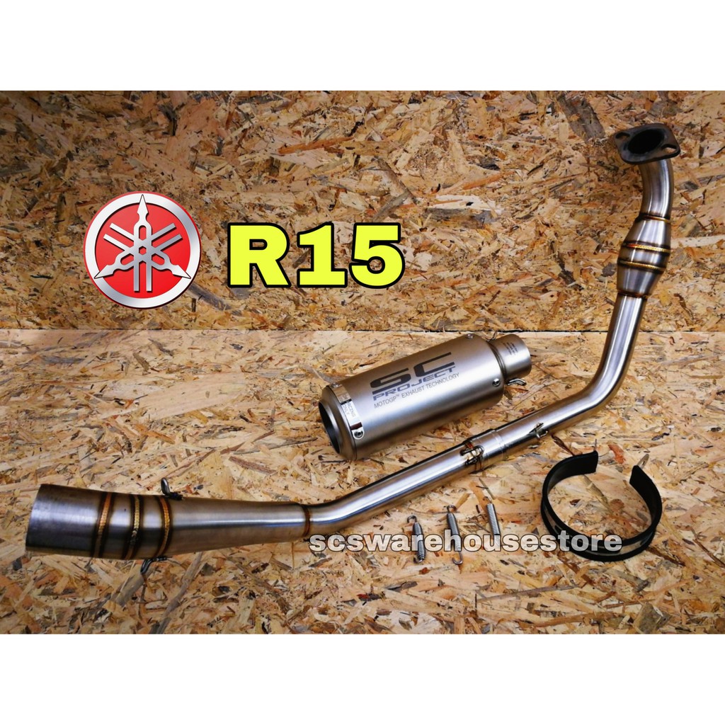 Yamaha R15 / MT15 / R15M Full System Exhaust Stainless Steel Power Boom ...