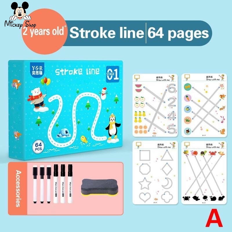 Erasable writing set for children to practice coloring creates an ...