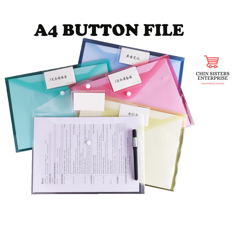 A4 Pocket File Folder (with ID Label pocket) Stationery School Office ...