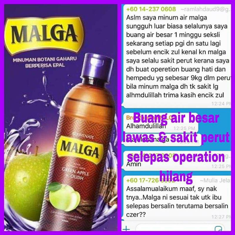 MALGA Minuman Botanikal Gaharu + Epal Hijau + Stevia - Berkhasiat Untuk ...