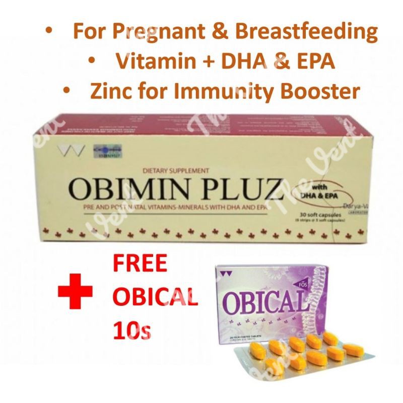 FREE OBICAL 10s + OBIMIN PLUZ PRENATAL VITAMIN 30S (FOR PREGNANCY & BREASTFEEDING) | Shopee Malaysia