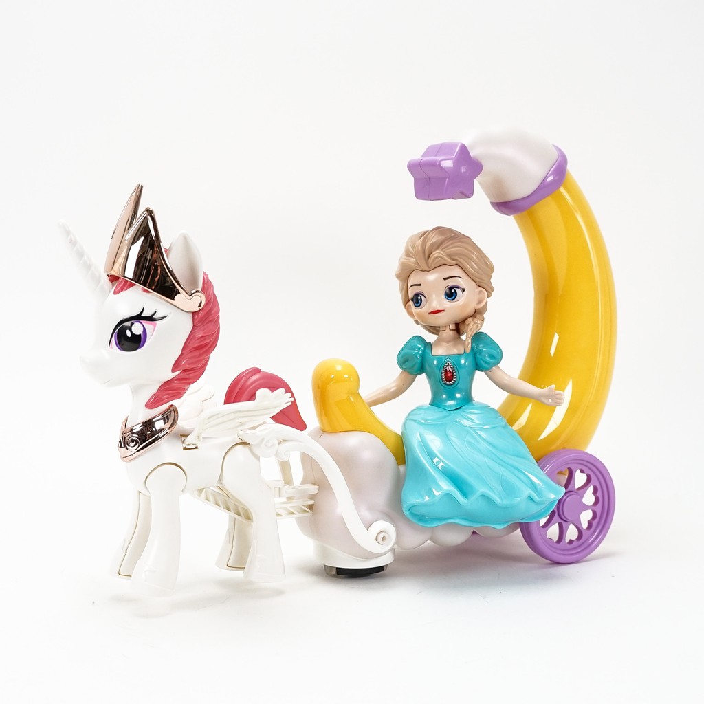LED & Music Dance Princess Moon Carriage Frozen Elsa Cinderella Snow ...