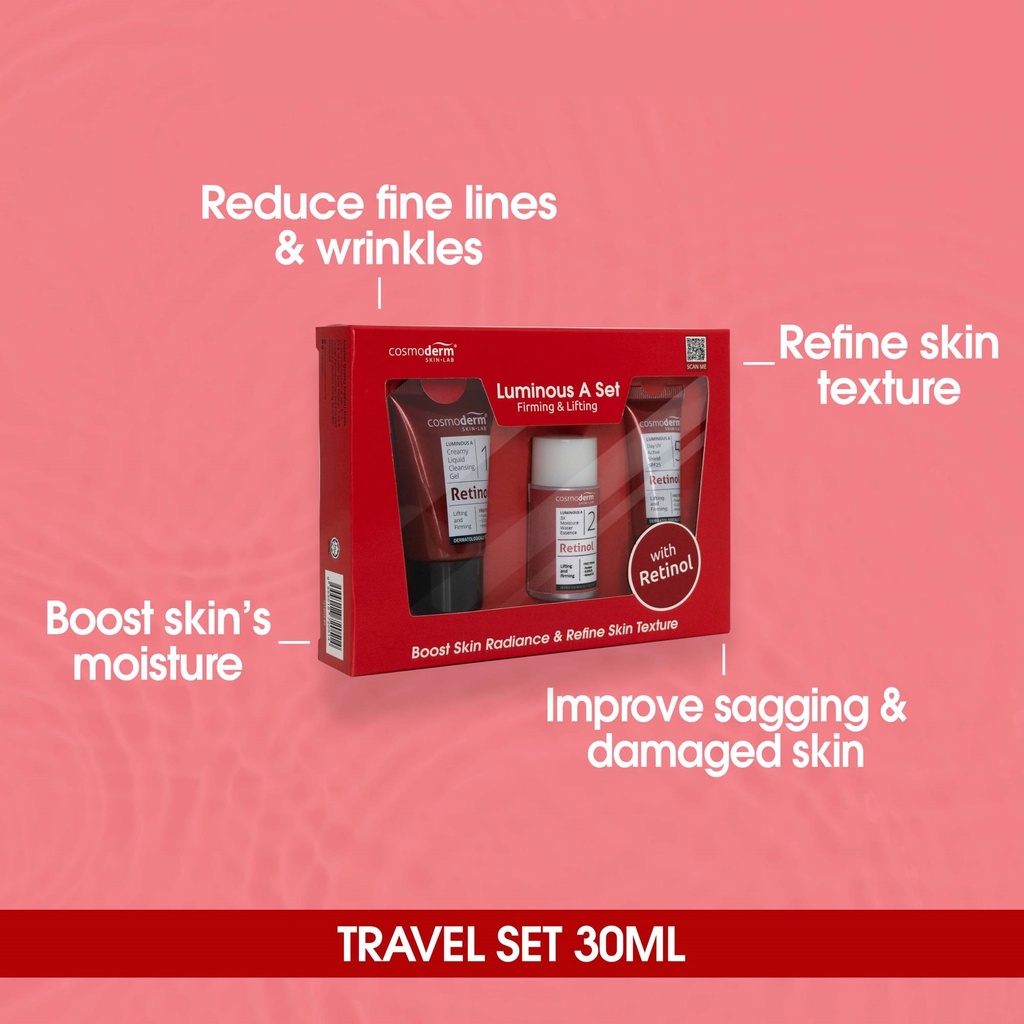 COSMODERM Luminous A Travel Set with Retinol Firming & Lifting Boost ...
