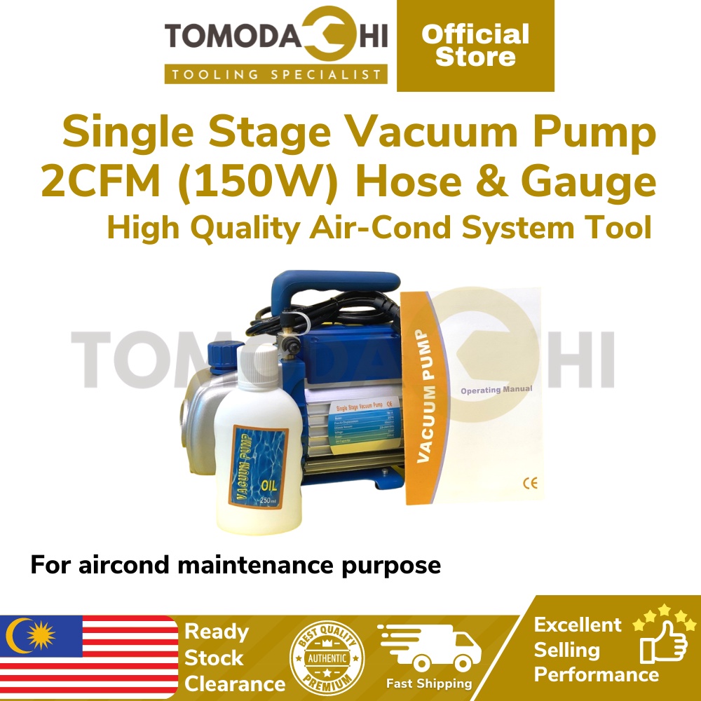 TOMODACHI AC Vacuum Pump Aircond Kereta Rumah 2 CFM 150W Heavy Duty 2PA ...